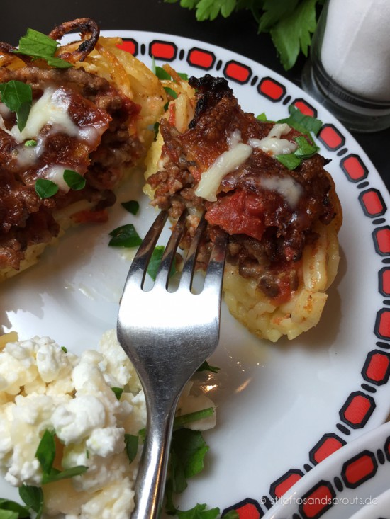 Spaghetti Muffins mit Tomatensauce - Stilettos & Sprouts